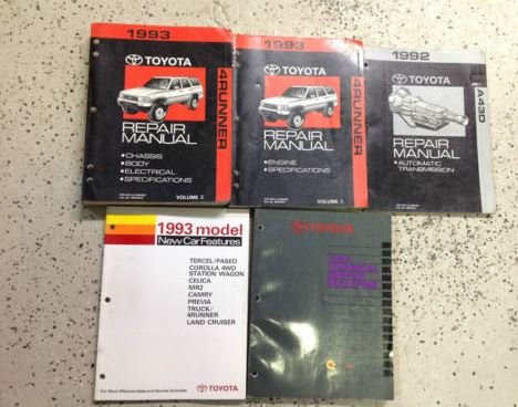 1993 TOYOTA 4RUNNER 4 RUNNER Service Shop Repair Manual Set W EWD ...