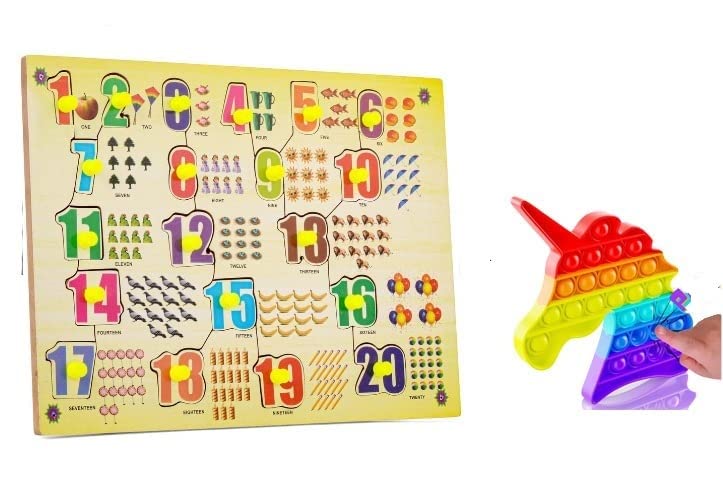 Buy HIGHSEAS Counting Numbers 1to20 Object Match Educational Puzzle+Pop ...