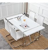 Amazon.com - gopop 5 Piece Dining Table Set, Modern Dining Chairs Set ...