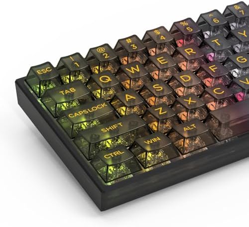 Amazon.com: HITIME XVX Clear keycaps,Black Transparent Keycaps 75 ...