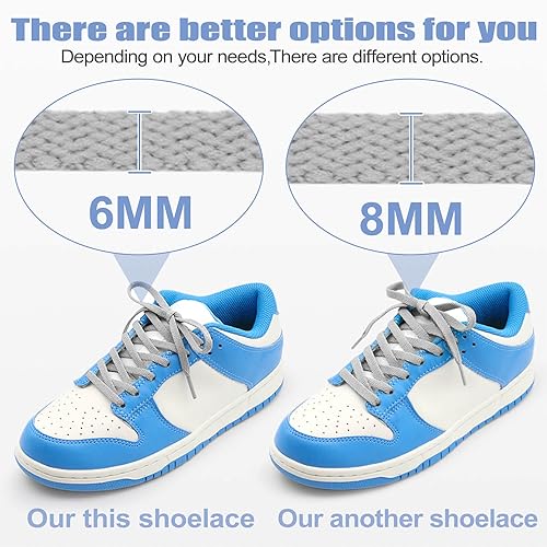 Snapklik.com : Flat Shoe Laces For Sneakers: 43 Inch Light Grey 6/25 ...