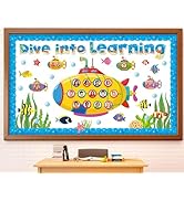 Amazon.com: Justforjoyful 85Pcs Ocean Bulletin Board Set Ocean Sea ...