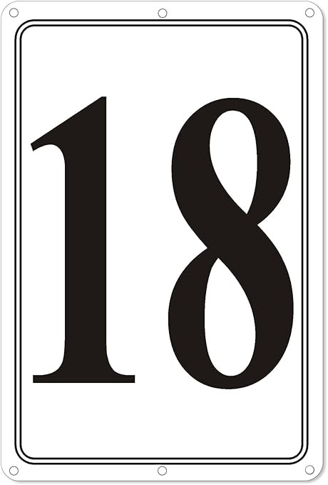 Amazon.com: i-CowFun Premium Aluminum Number Signs 18, Metal 12" X 8 ...