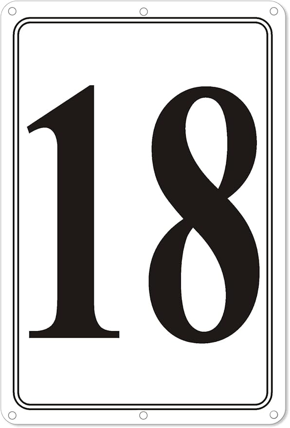 Amazon.com: i-CowFun Premium Aluminum Number Signs 18, Metal 12" X 8 ...