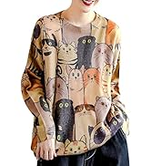 YESNO Women Cardigans Knitted Graphic Long Sleeve Jumpers V-Neck Button ...