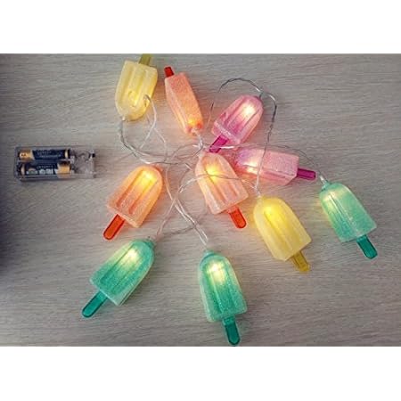 Amazon.com: fantastic me Colorful Ice Cream Popsicle 10 LED 5ft String ...