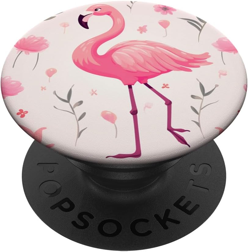 Amazon.com: Cute and Fun Tropical Flamingo Christmas PopSockets PopGrip ...