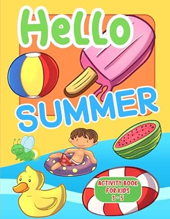 Hello Summer Activity Book for Kids Ages 3-5, Count and Match, Tracing ...