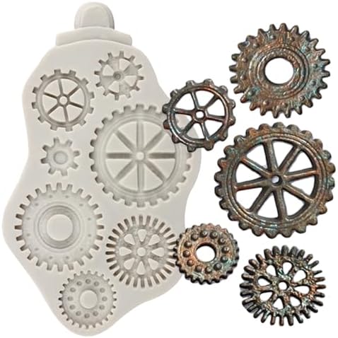 Amazon.com: MINFEIDMS Steampunk Gear Fondant Mold Gears Silicone Molds ...