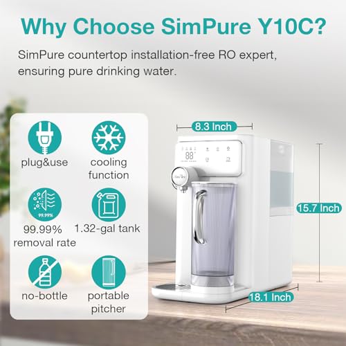 SimPure Y10C Cooling Countertop Reverse Osmosis System with Cold Water ...
