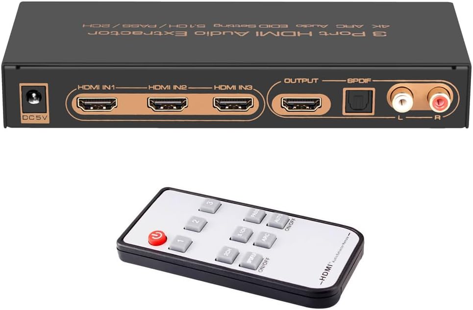 Amazon.com: iArkPower 3 in 1 Out HDMI Switch Audio Extractor 4K@30Hz ...