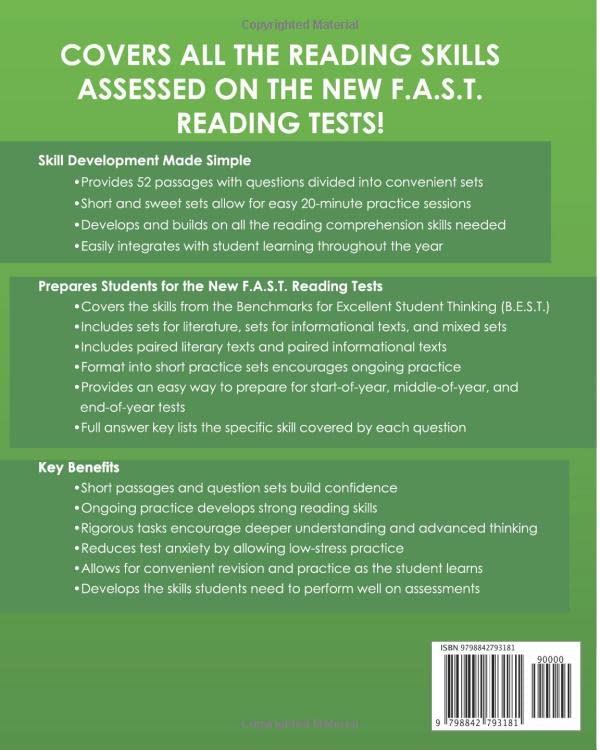 Snapklik.com : FLORIDA TEST PREP Reading Skills Workbook Daily FAST ...