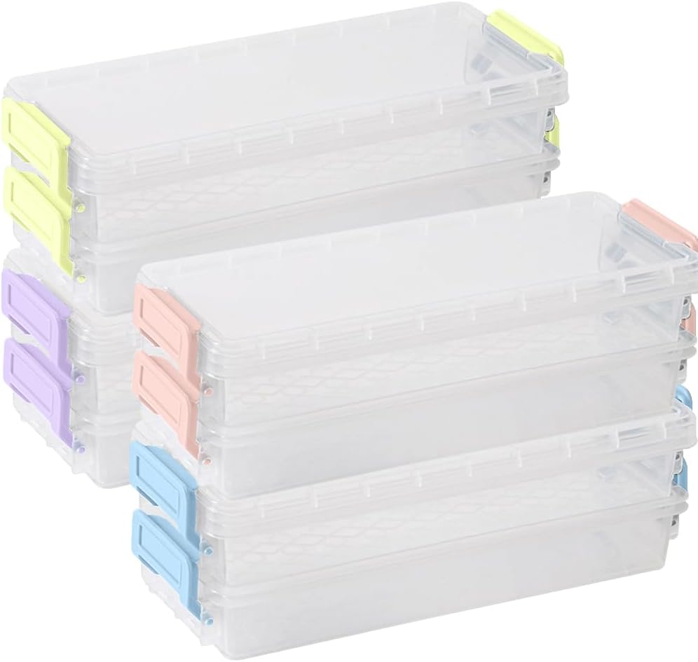 BSTKEY 5 Pack Plastic Pencil Box Holder Pencil Case, Home Office ...