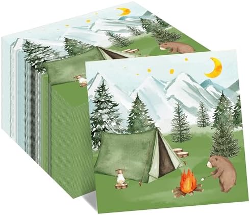 Amazon.com: 40Pcs Camping Paper Napkins Camping Paper Cocktail ...