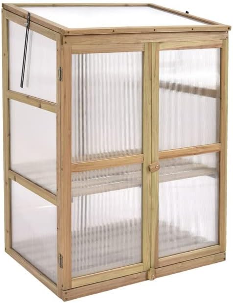 Neo Mini Wooden Greenhouse Cold Frame Garden Flower Vegetable Planting ...