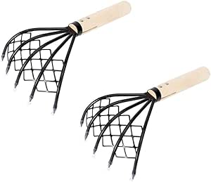 Amazon.com : Cabilock 2pcs Clam rake Claw Rake with Mesh Net Stainless ...