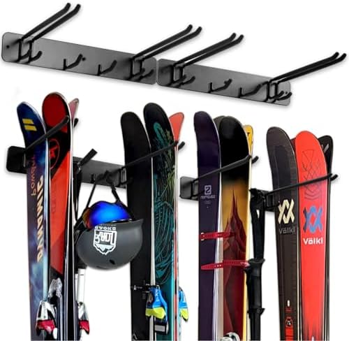 Amazon.com: Ultrawall Ski Rack, Wall Mounted Ski Storage for Garage ...