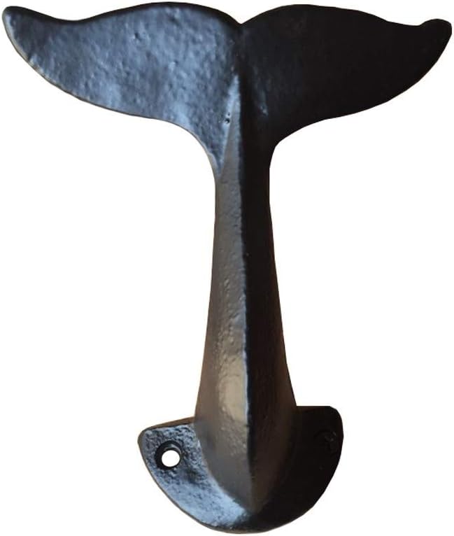 Amazon.com: UD Cast Iron Whale Tail Hook Nautical Decor : Home & Kitchen