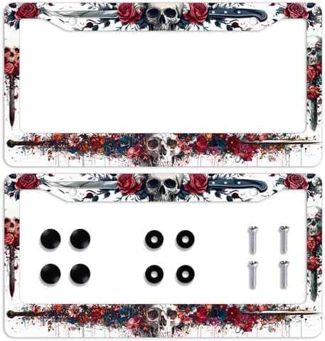 Amazon.com: Custom Accessories 92877 Matte Black Flaming Skull License ...