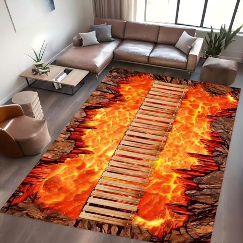 ZLXMN Lava Area Rug 5x6ft 3D Optical Illusion Suspension - Want It All
