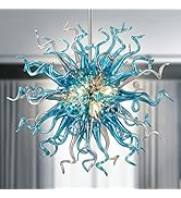 Zonstore Glass Art Deco Chandelier, Hand Blown DIY Lamp Decoration ...