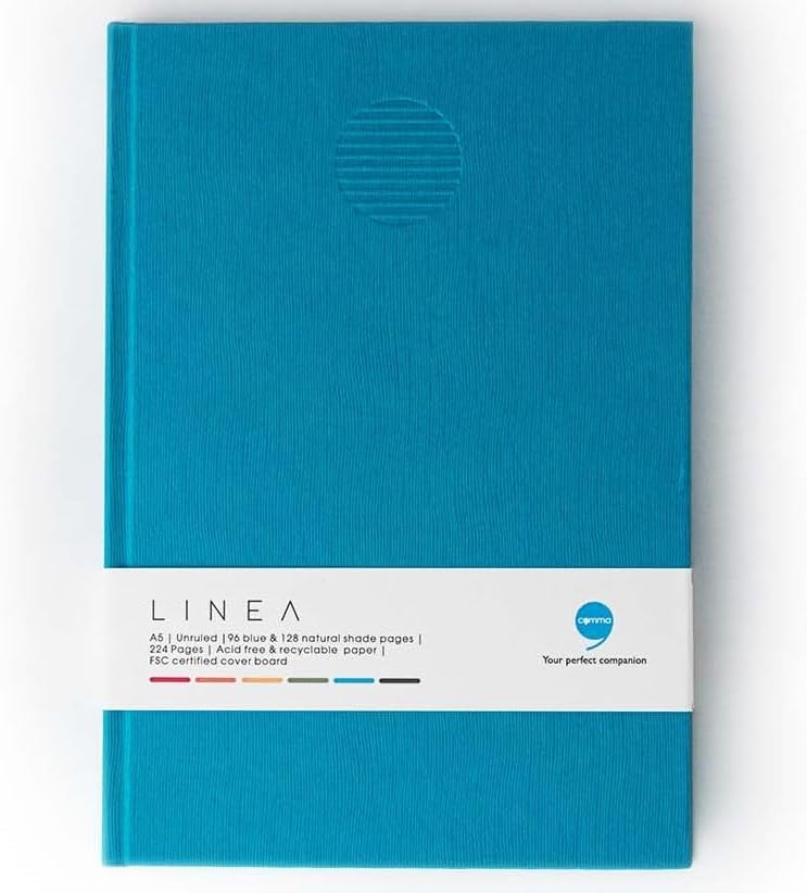COMMA Linea | A5 size Hard Bound Notebook | 96 Coloured & 128 Natural ...