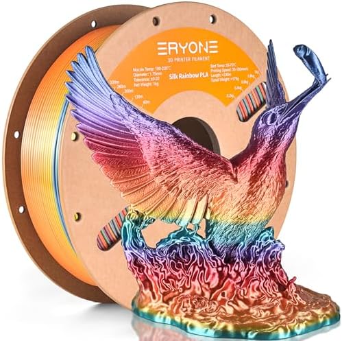 Amazon.com: ERYONE Silk Rainbow 3D Printer PLA Filament 1.75 +/- 0.03mm ...