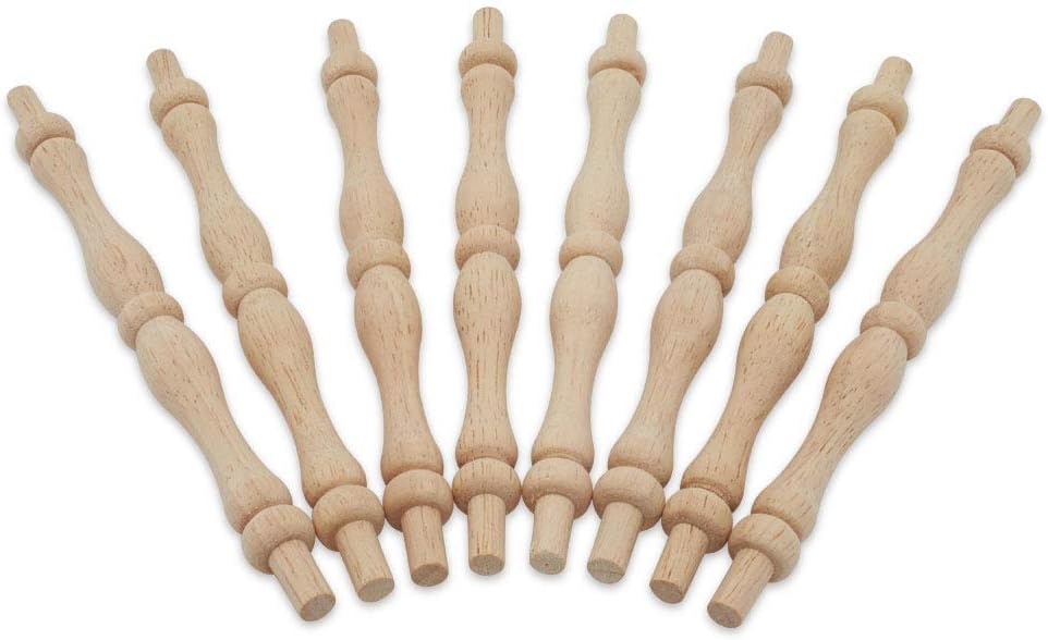 Amazon.com: Turned Hardwood Spindles | Pack of 10 | Unfinished Wood ...