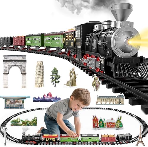 Amazon.com: NIPLOOOW Large Train Set for Kids 4-8, Electric Train Toy ...
