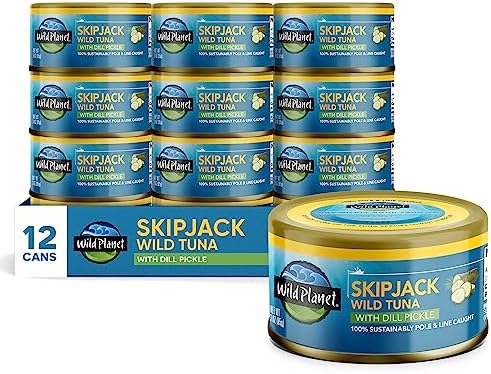 Amazon.com : Wild Planet Wild Skipjack Tuna with Dill Pickle Tinned ...