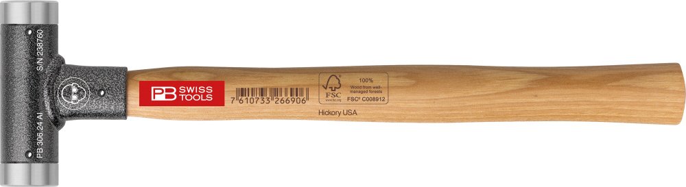 PB Swiss Tools PB-306-24AL Aluminum and Hickory Recoilless Soft-faced Deadblow Mallet - Swiss ...