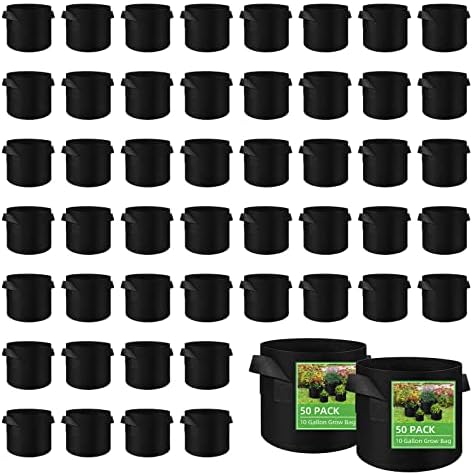 Amazon.com : 50 Pack 10 Gallon Plant Grow Bags, Breathable Felt Non ...