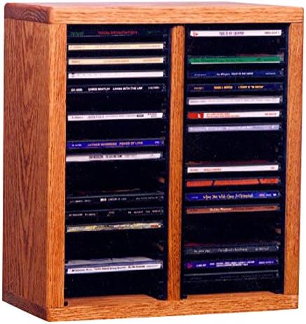 Amazon.com: The Wood Shed Solid Oak CD Storage Cabinet, Honey : Electronics