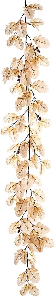 Amazon.com: SilksAreForever 6' Silk Oak Leaf Garland -Beige (Pack of 6 ...
