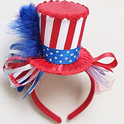 Amazon.com: 4th Of July Uncle Sam Headband Bow Tie Mini Top Hat ...