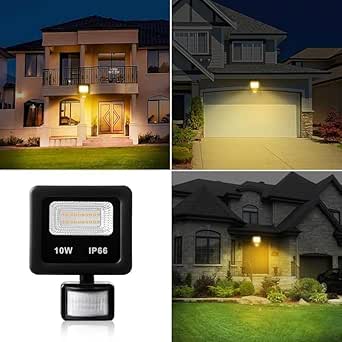 VicVan Motion Sensor Flood Light Indoor/Outdoor,10W Security Light, IP ...