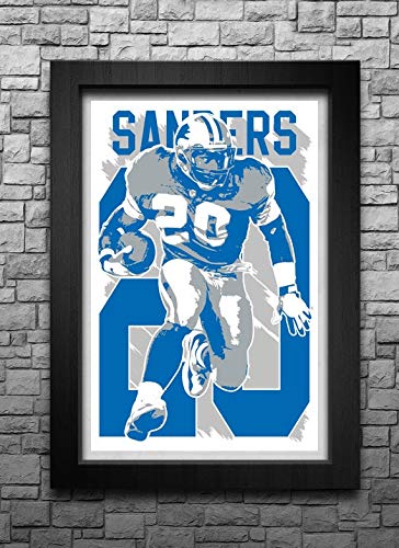 Amazon.com: Barry Sanders Poster | Barry Sanders Artwork | American ...
