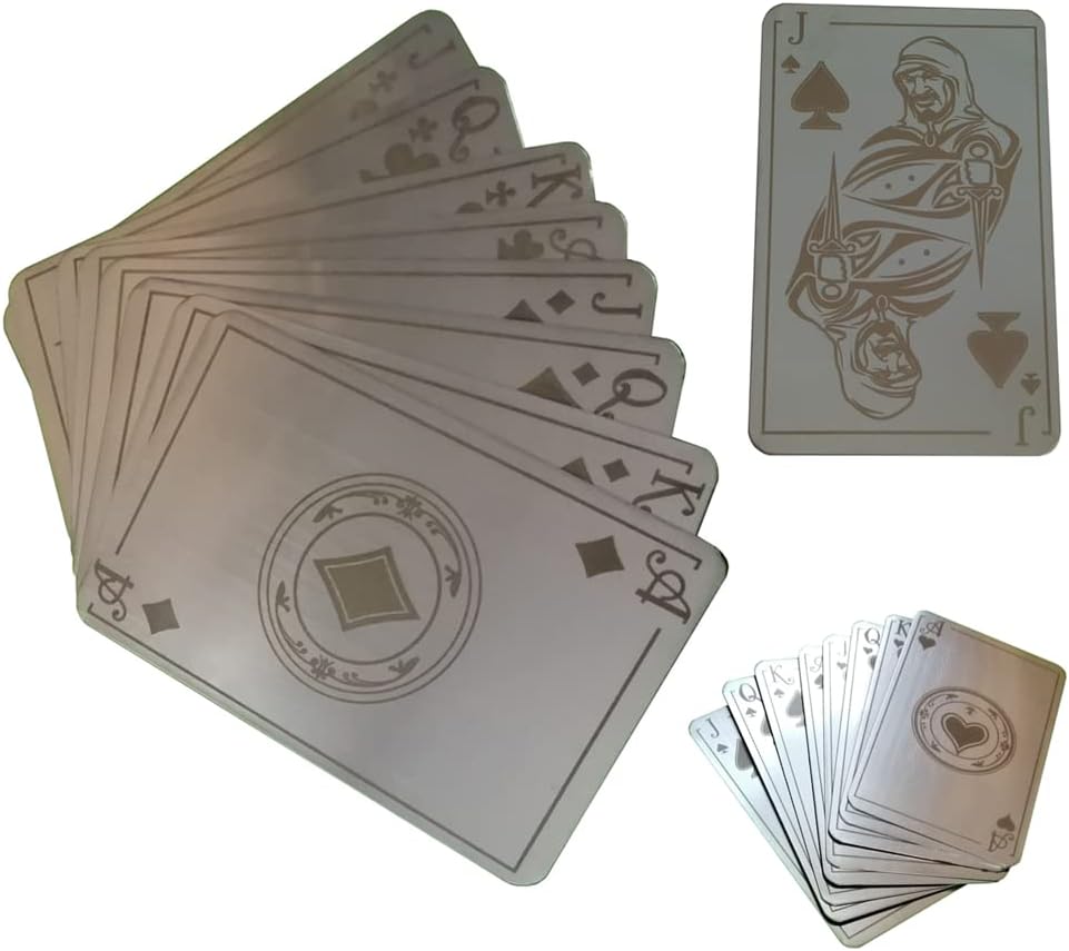 Amazon.com: UNiUS 304 Stainless Steel Playing Cards Metal Poker - 54PCS ...