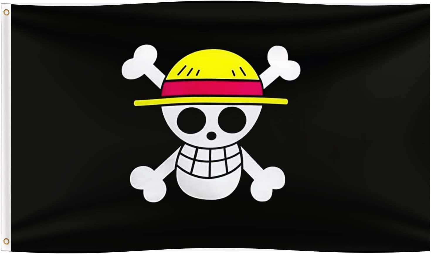 One P Pirate Flag 3x5 Ft, Straw Hat Flag Durable Man Cave Wall College ...