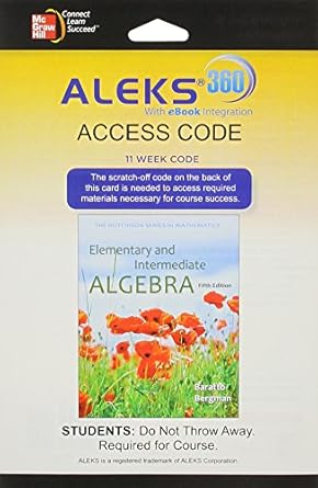 ALEKS 360 Access Card (11 weeks) for Elementary and Intermediate ...