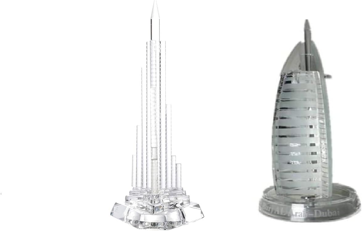 Burj Al Arab and Burj Khalifa 3D Glass Model (Big Size): Buy Online at ...