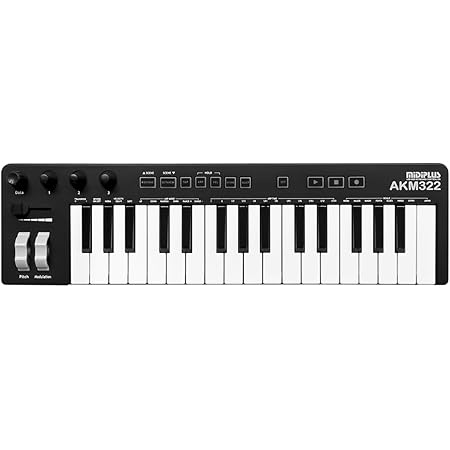 Amazon.com: MIDIPLUS AKM320 USB MIDI Keyboard Controller, White, 32-key ...