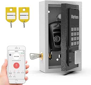 Amazon.com: WeHere Key Lock Box Wall Mount, APP Bluetooth/Fixed Code ...