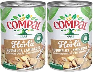 Compal Sliced Mushrooms in Can / Cogumelos Laminados em Lata - 290g - Pack of 2 (580g) : Amazon ...