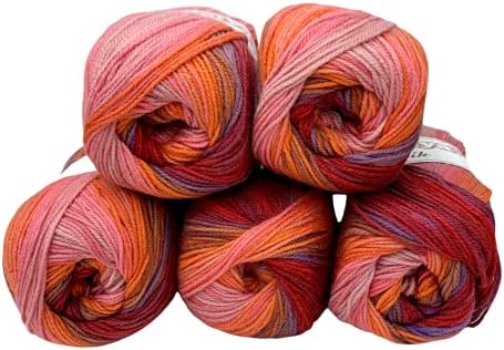 Papatya Batik Yarn 5 Pack self Striping Yarn - 5 x 100g-dk Yarn - 554 ...