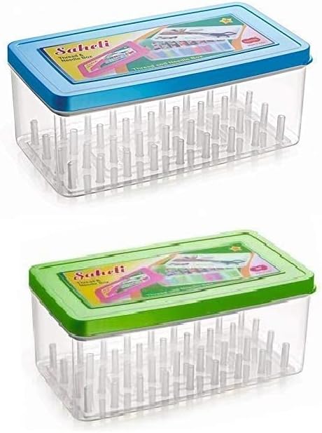 IP Tech Plastic Thread And Needle Box - Big Size 36 Spools Empty Thread ...