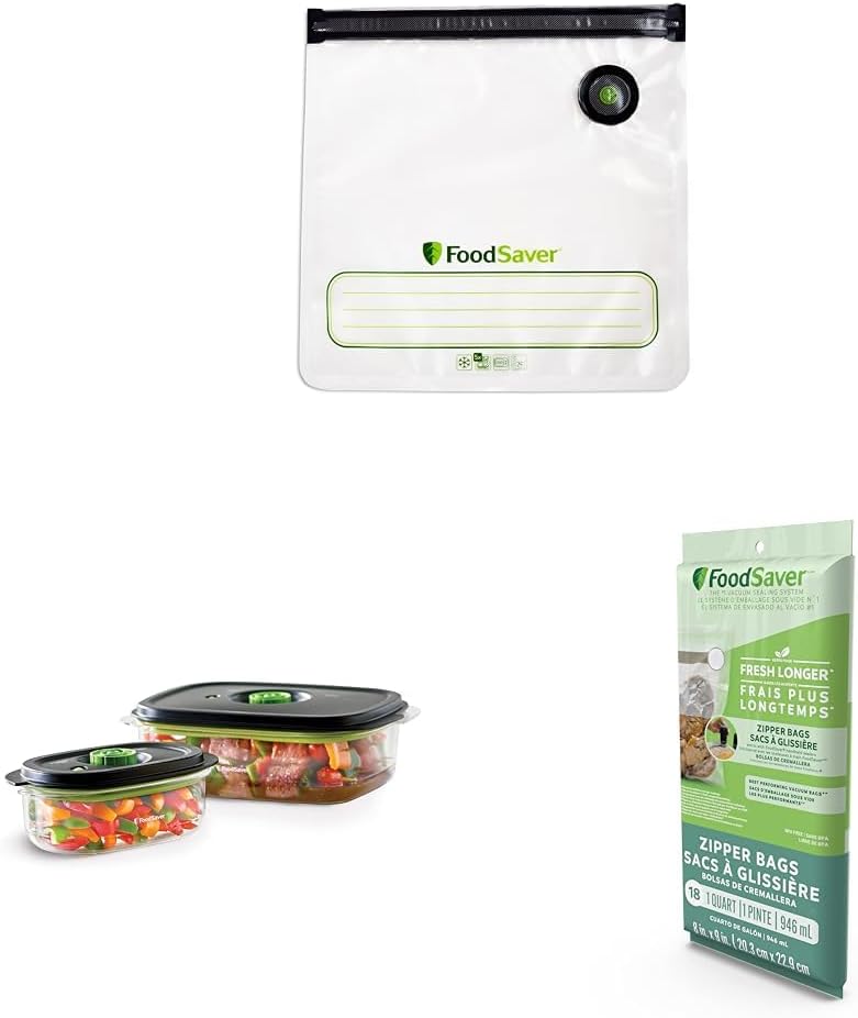 Amazon.com: FoodSaver® Reusable Gallon Vacuum Zipper Bags & 2116382 ...