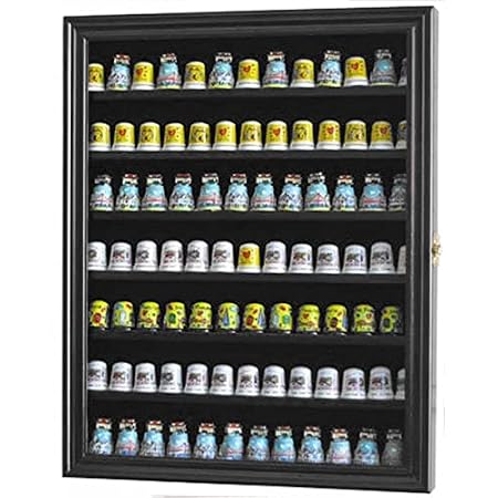 Amazon.com - 165 Thimble Display Case Wall Cabinet Shadow Box Solid ...