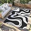 Amazon.com: Ksriylm Modern Black and White Wave Area Rug 4x6 Large ...