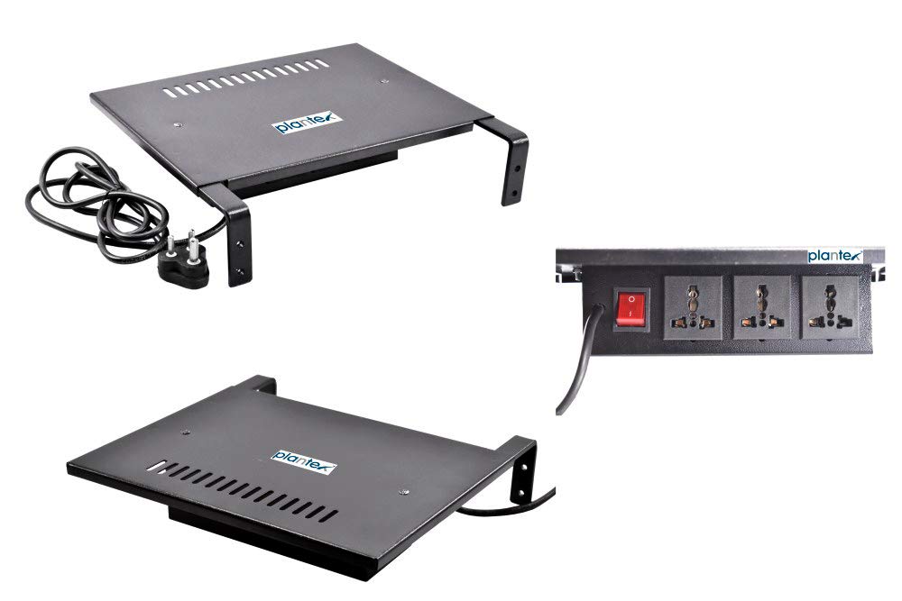 Plantex Set top Box with Power Socket/DTH Stand Wall Mount Stand with ...